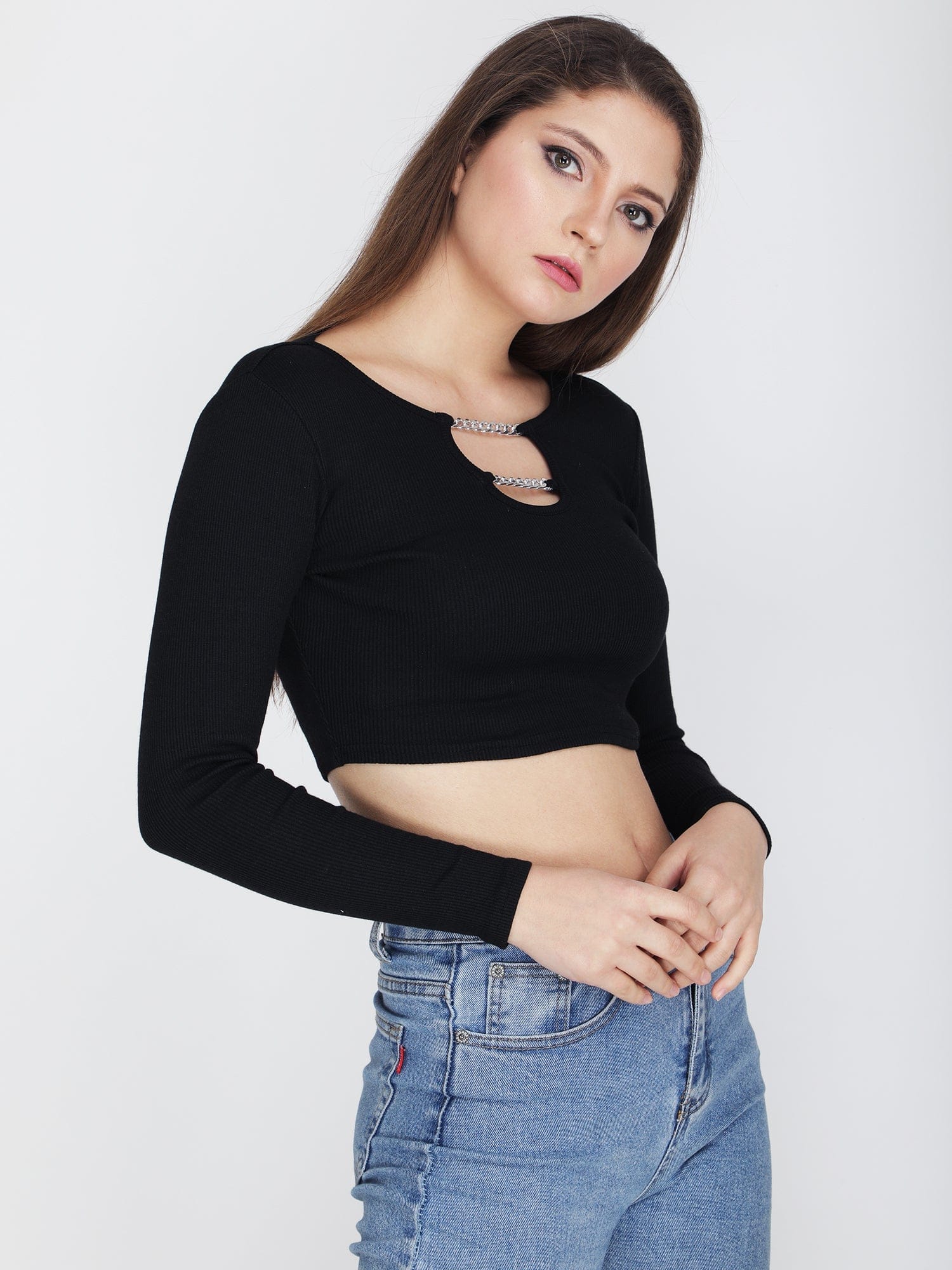 Don’t call me basic black ribbed crop top – OUTCAST